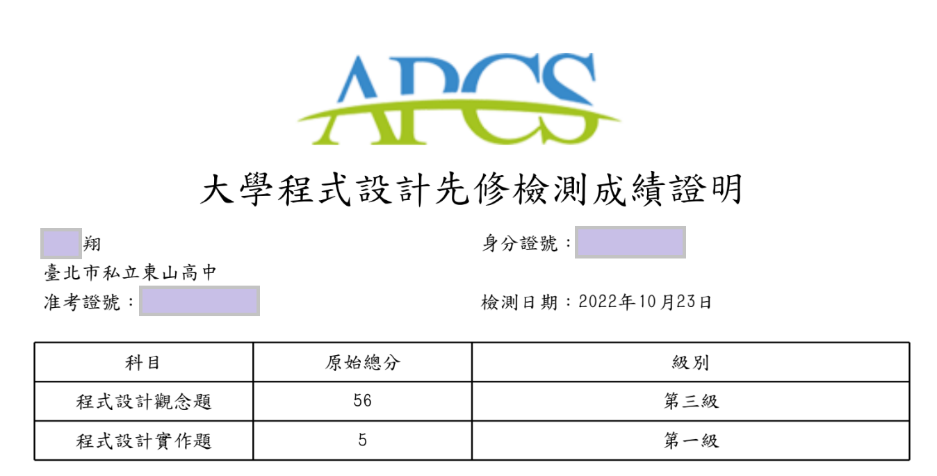 第一次APCS出來了！我看還是回歸Python的懷抱好了XD – 飛翔帶你飛